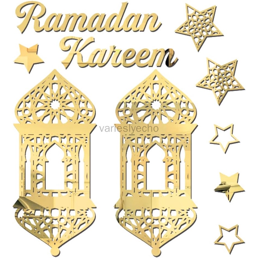 Ramadan Kareem Wall Stickers,Islamic Muslim Acrylic 3D Mirror Shinning ...