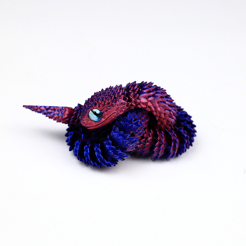 3D Printed Snake Animals Toys, Articulated Flexible 3D Printed Viper ...