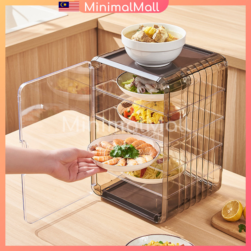 5Layer Detachable Partitions Food Cover Storage Transparent Stackable ...