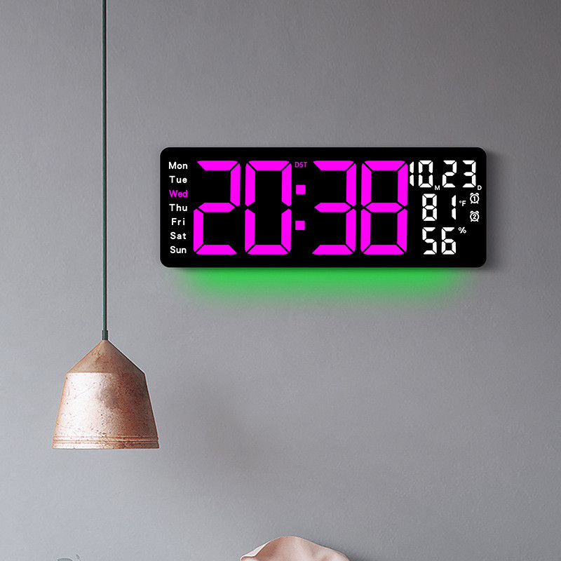 58cm Living Room Wall Clock Multifunctional LED Electronic Clock Large ...