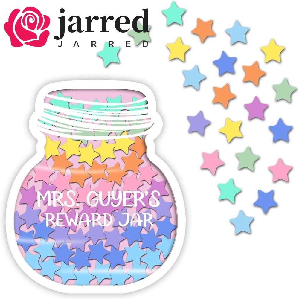 JARRED Positive Behavior Rewards Jar, Wooden Cartoon Kids Star Reward ...