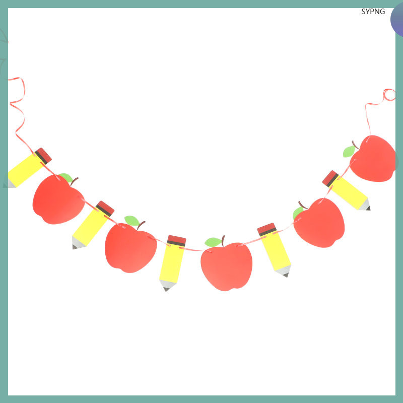 1 Set of Apples and Pencil Back to School Banner Apples Pencil Garland ...
