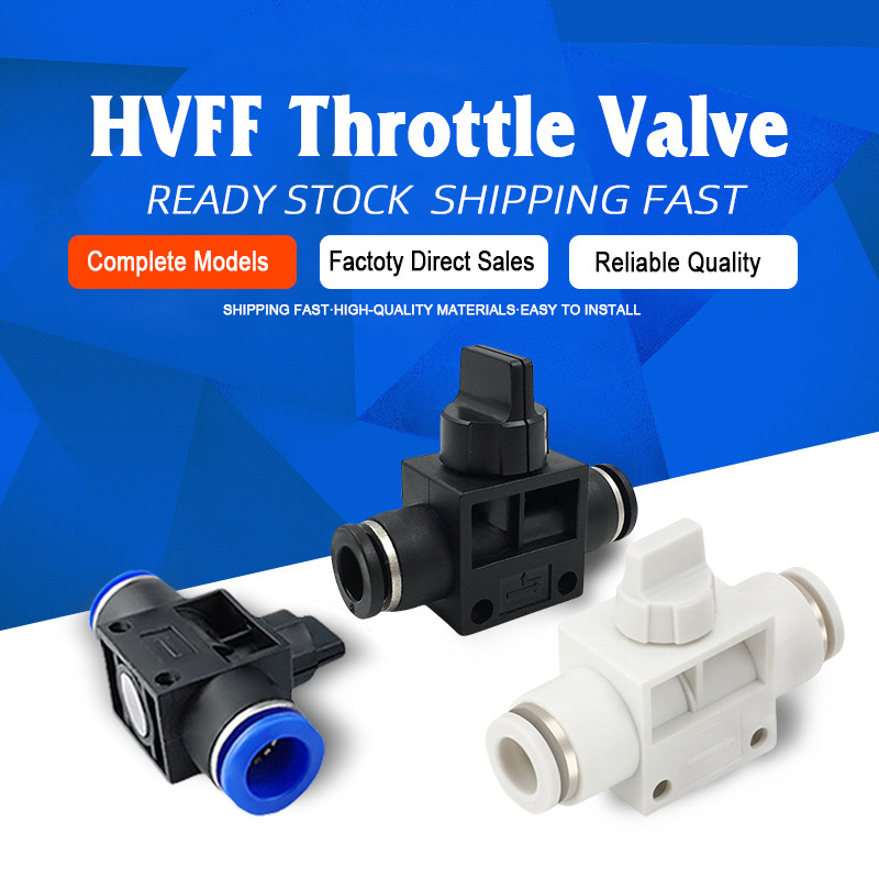 HVFF Pneumatic Air Tube On-Off Switch Valve 4 6 8 10 12mm Pipe OD Quick Connector Fittings ...