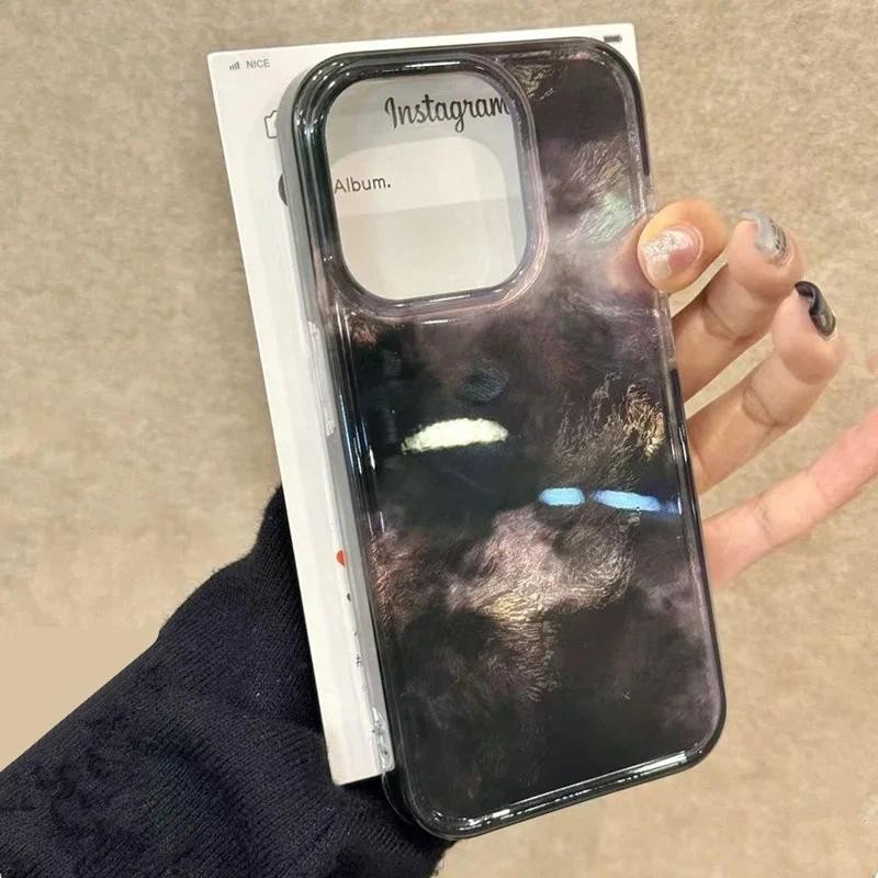 Luxury Black Gray Phone Case for IPhone 11 16 17 14 12 13 15 Pro Max ...