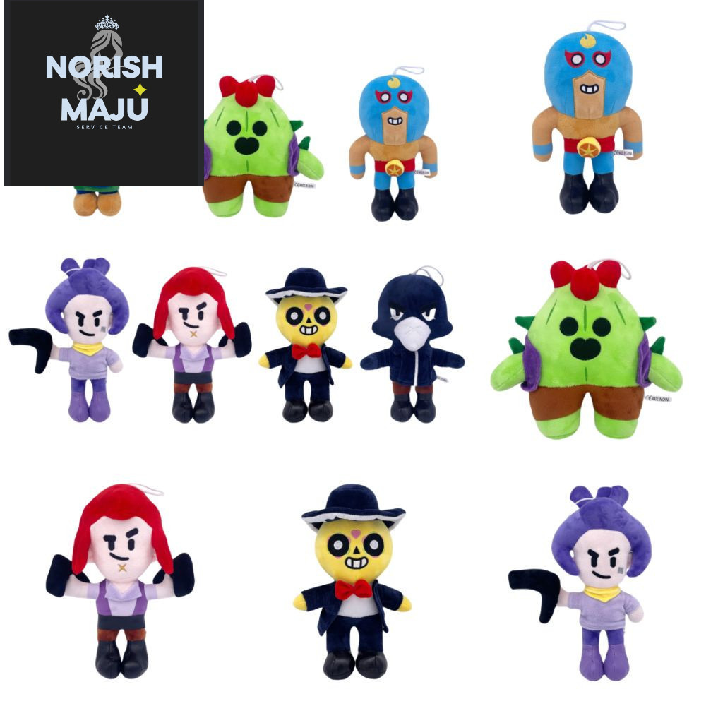 MiniUtensilAndTools Plush Toy, Brawl&Star Spike Shelly Clot Leon Poco ...