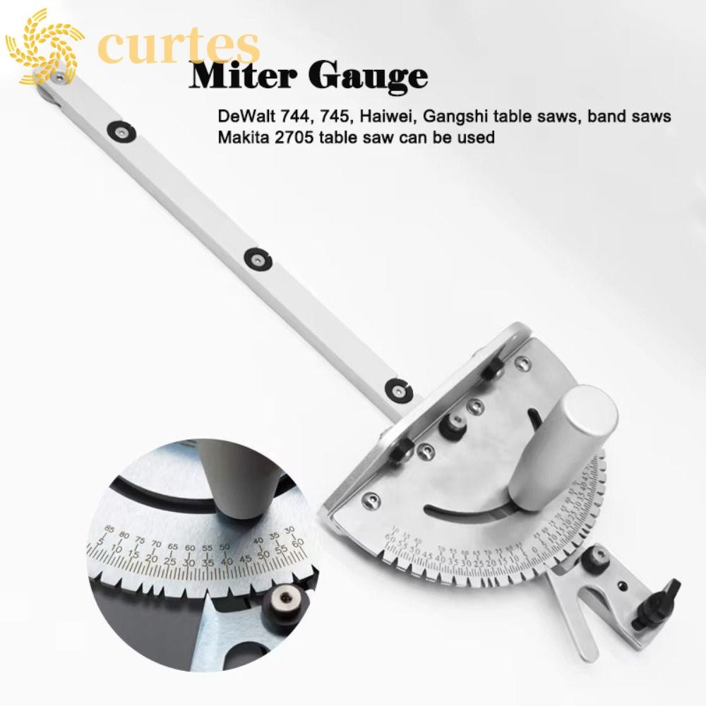 CURTES Push Ruler, Aluminum Alloy Flip Stop Miter Gauge, Universal ...