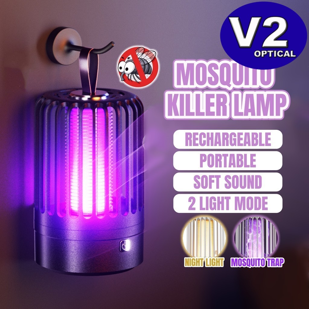 2 IN 1 Electric Mosquito Killer Lamp With Night Light Rechargeable USB ...