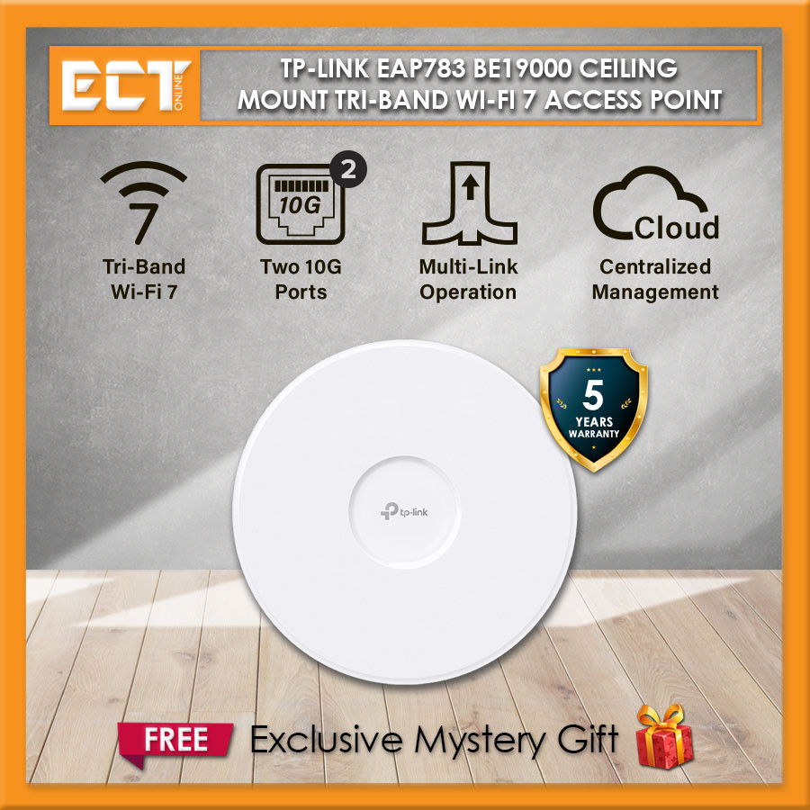 TP-Link EAP783 BE19000 Ceiling Mount Tri-Band Wi-Fi 7 Access Point with ...