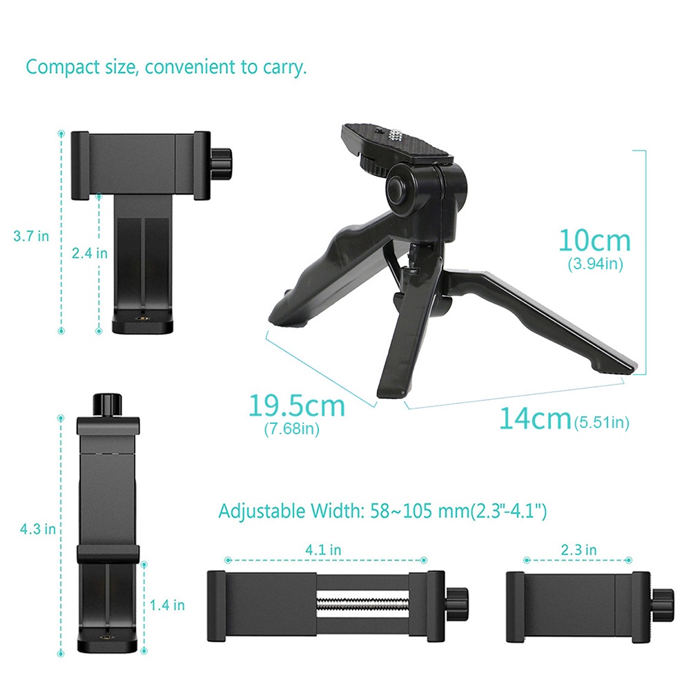 Handheld Stand with Clip Portable Tripod Flexible Action Camera Stand ...