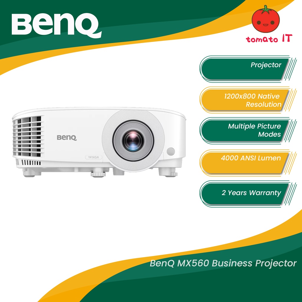 BENQ MX560 4000 Lumens 20,000:1 Contrast Ratio Business Projector ...