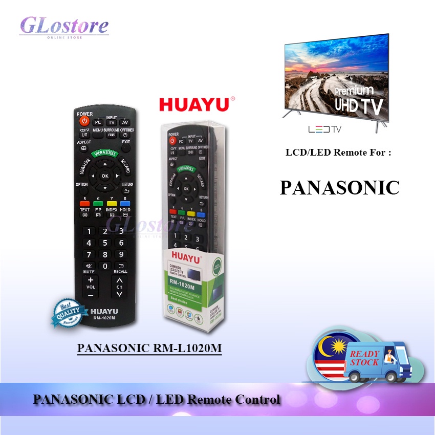 PANASONIC UNIVERSAL LCD LED TV REMOTE CONTROL RM-L1020M ALAT KAWALAN ...