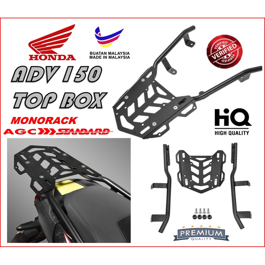 HONDA ADV 150 TOP BOX RACK HEAVY DUTY SCOOTER MONORACK TAIL BOX RACK ...