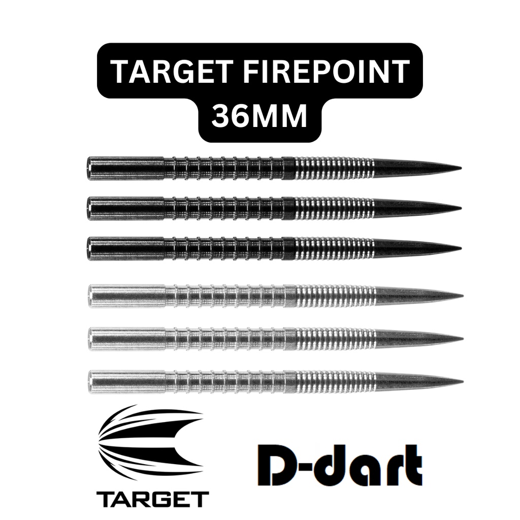 Target Dart Point - 36mm FIRE Point Silver/Black Replacement Steel Darts Point 3Pcs/Pack ...