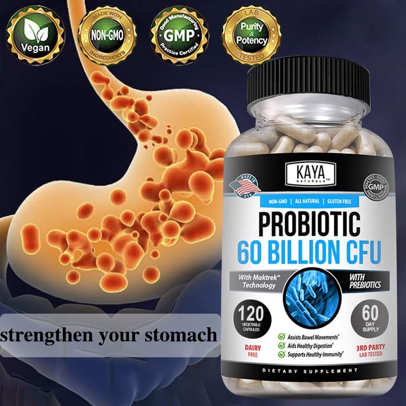 Probiotics 60 Billion Tablets Contain Prebiotics To Support Immune ...