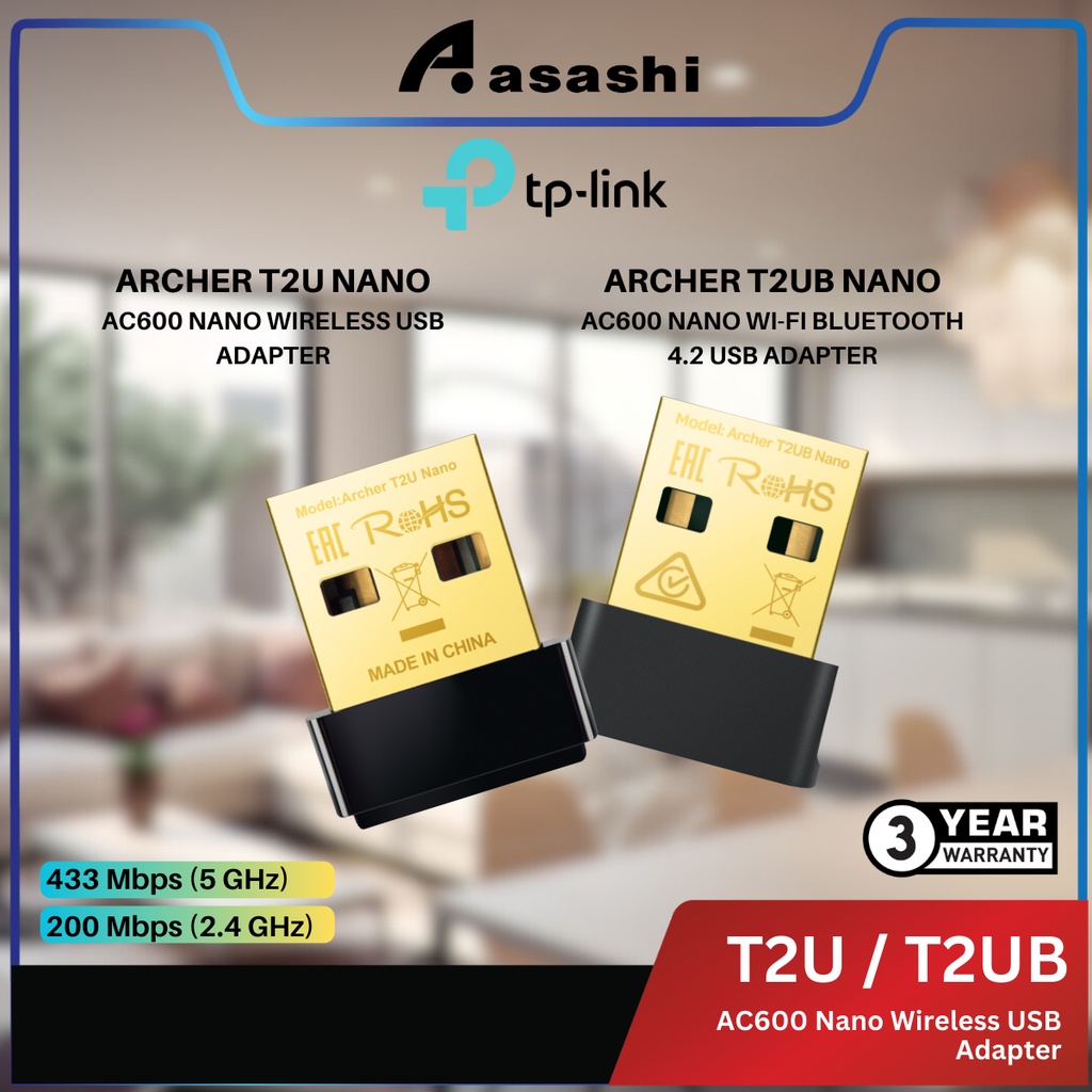 TP-Link Archer T2U Nano / T2UB Nano AC600 Nano Wireless USB Adapter ...