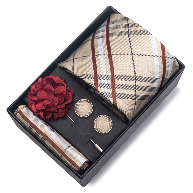 High end Men s Tie Gift Box Set Groom Wedding Wedding Tie Men s Suit Cufflinks Corsage Accessories Group Party Event Meeting Gifts Gifts Shopee Malaysia
