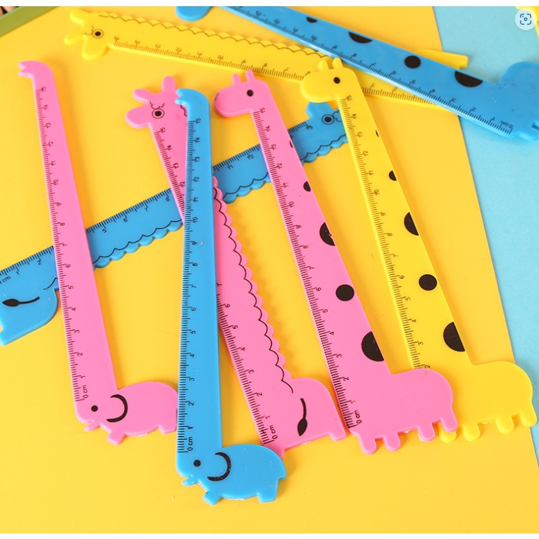 Kid Animal Ruler Cute 15cm Ruler Giraffe Elephant Alpaca shape Yellow ...
