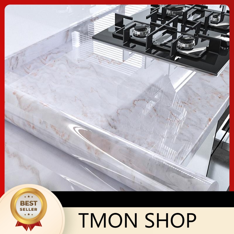 60CM x 5M Modern Kitchen Cupboard Cabinet Self adhesive Marble Pattern ...