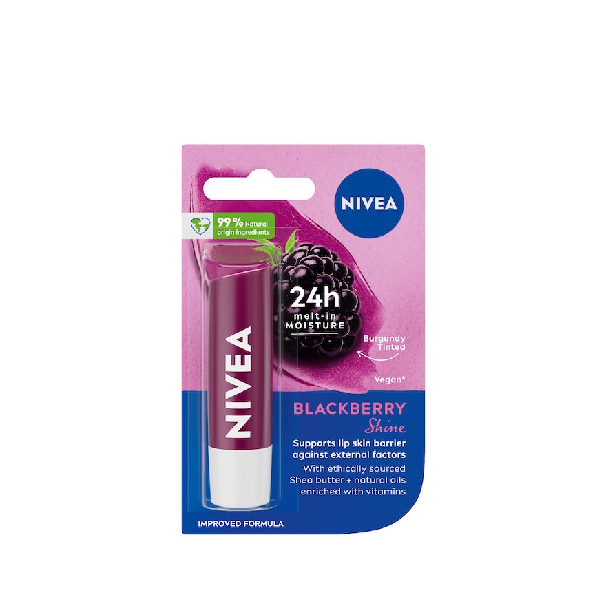 NIVEA Blackberry Shine Caring Lip Balm 4.8g | Shopee Malaysia