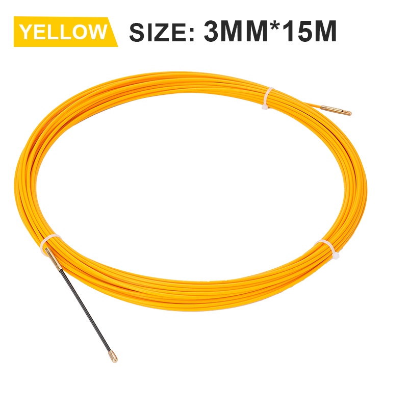 5/10/15/20/25/30M 3mm Cable Puller Fish Tape Yellow Cable Fiberglass ...