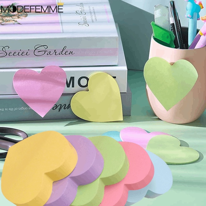 [ Featured ] Colorful Heart Shaped Sticky Paper / Tearable Mark Sticky ...