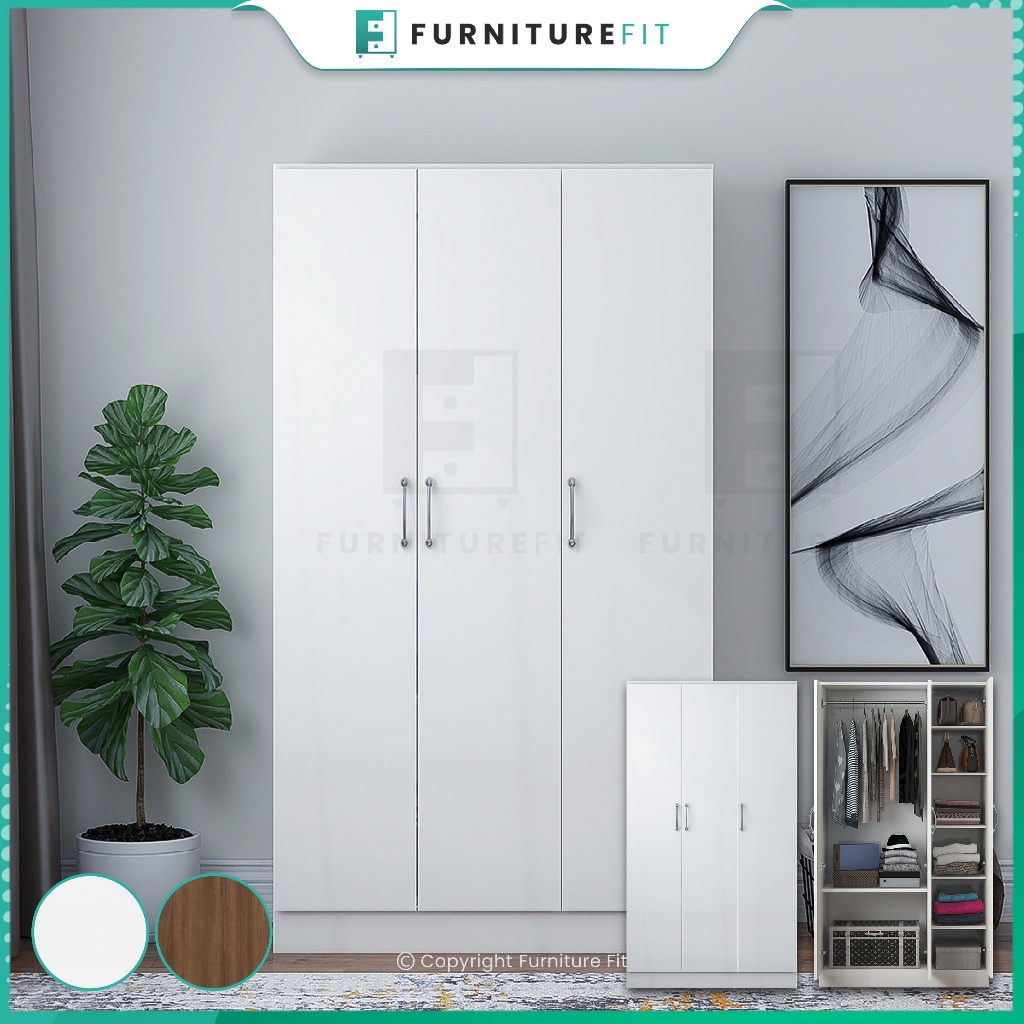 [15MM THICKNESS WOOD] FurnitureFit 3-DOOR WARDROBE / ALMARI BAJU 3 ...