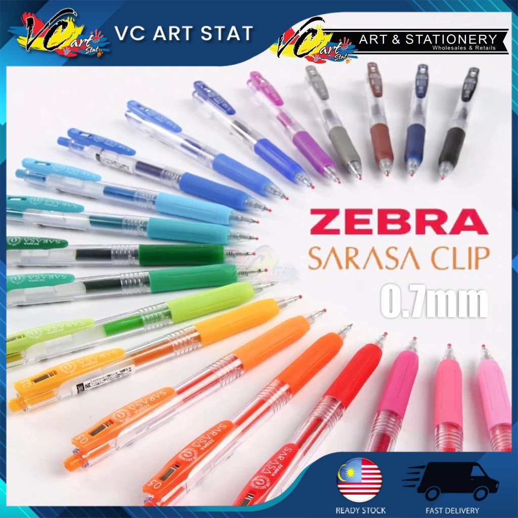 Zebra Sarasa Clip Gel Pen JJB15 0.7mm Writing Bullet Journal Scrapbook ...