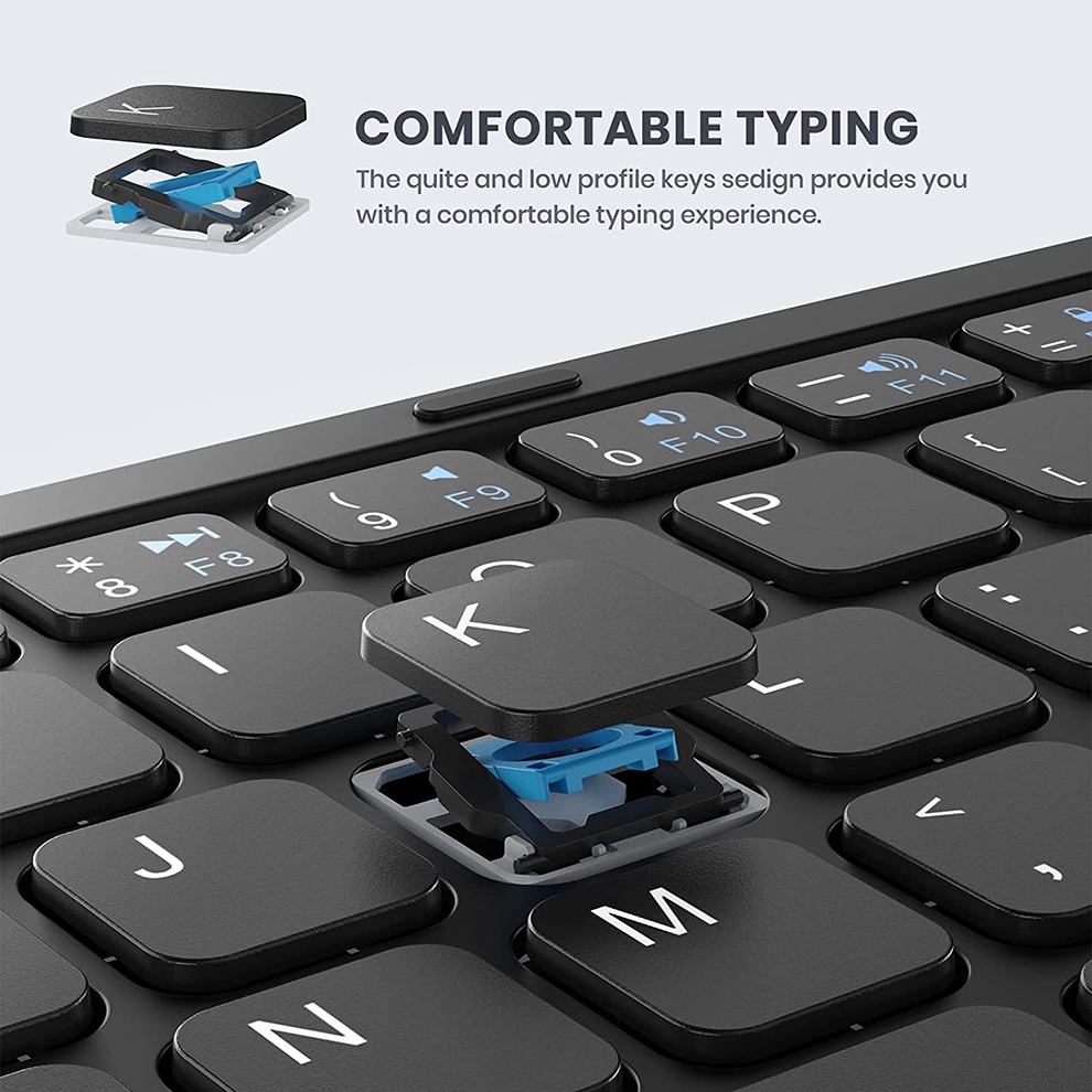 Jomaa Bluetooth Foldable Keyboard With Touchpad Rechargeable Folding ...