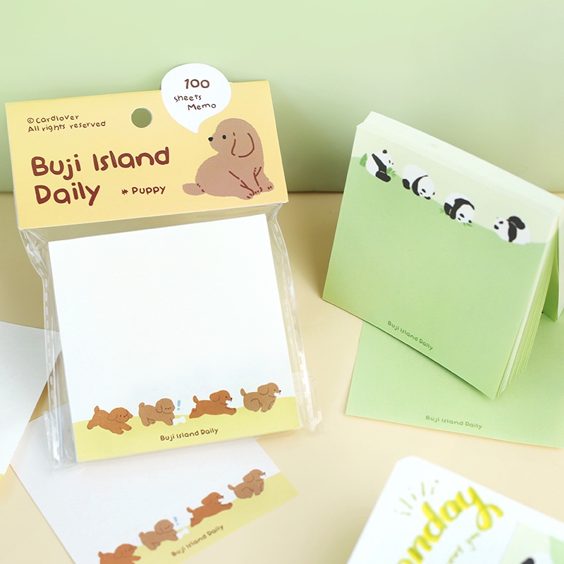 Cdaily|100 Sheets of Notes Cute Puppy Note Paper Cartoon Guestbook ...