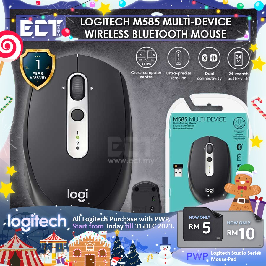 Logitech M585 Multi-Device Wireless Bluetooth Mouse | Shopee Malaysia