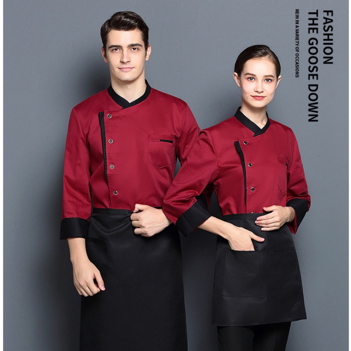 MALAYSIA Chef Uniform Baju Shirt Jacket Hotel Chef Clothes Long Sleeve ...