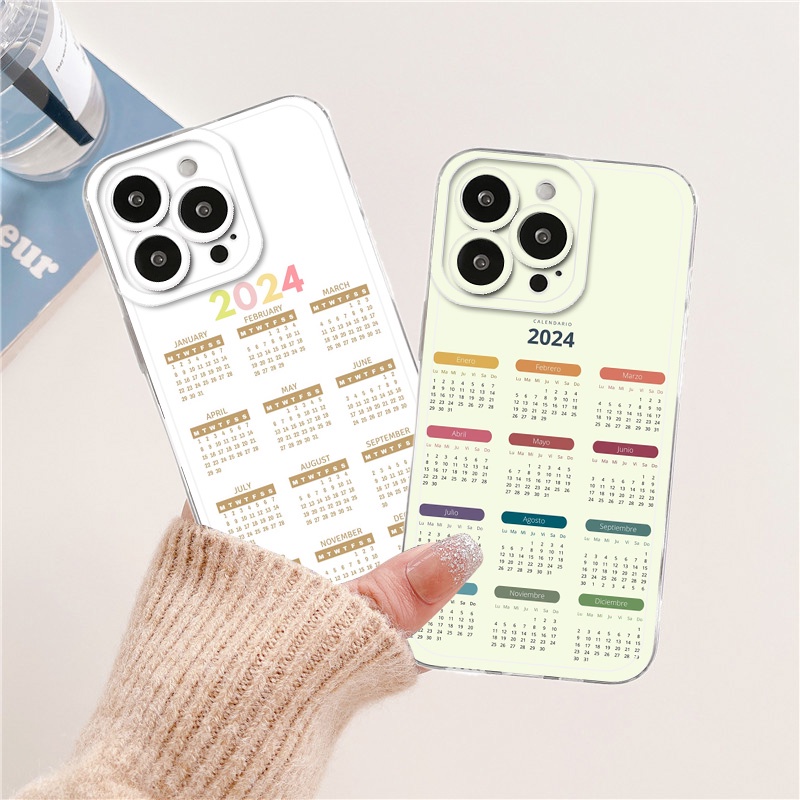 2024 Calendar Clear Soft Case for OPPO A32 2020 A5 A3S A5S A52 A55 A57 ...