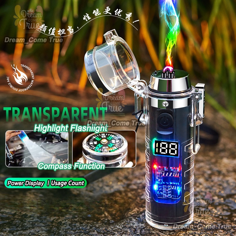 Mini COB TorchLight & Lighter Waterproof flashlight Plasma Dual Arc ...