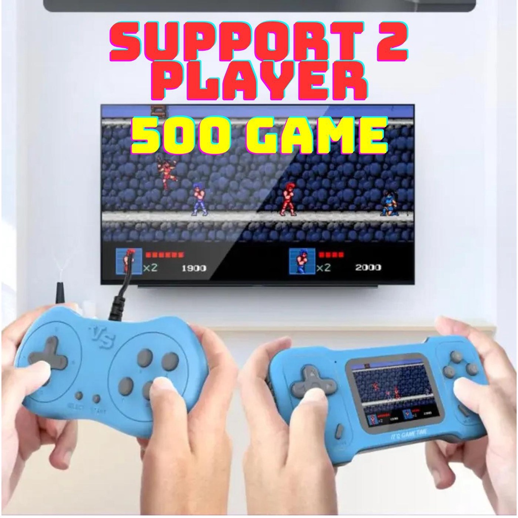2024 New 2 Player Mini Handheld Game Console 500 In 1 Classic Games 3.0 ...