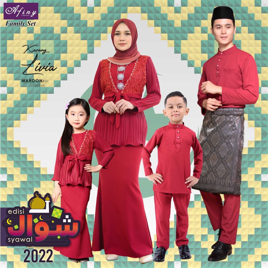 BAJU KURUNG MODEN PLEATED KURUNG MAROON MERAH BAJU MELAYU SLIM FIT SET ...