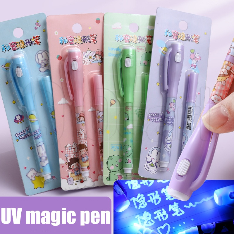 Invisible Ink Fluorescent Pen - UV Light Pen - Secrect Message Pens - 2 ...