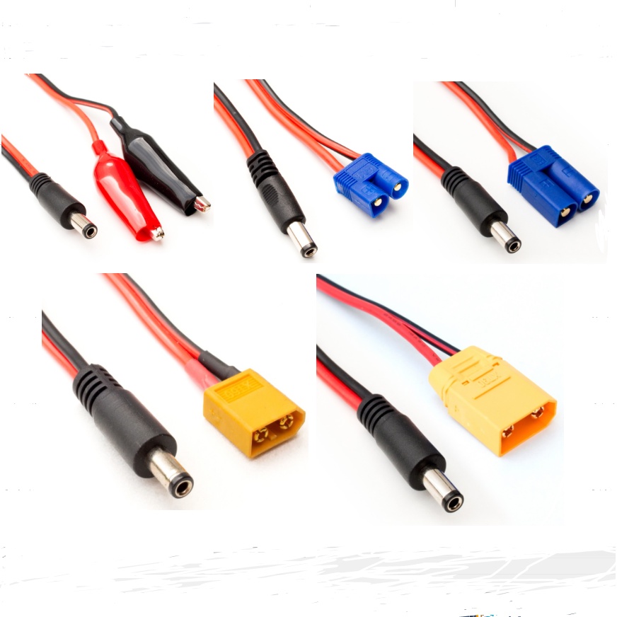 DC5.5*2.5mm Power Cable Adaptor to EC3 EC5 XT60 XT90 Male Alligator ...