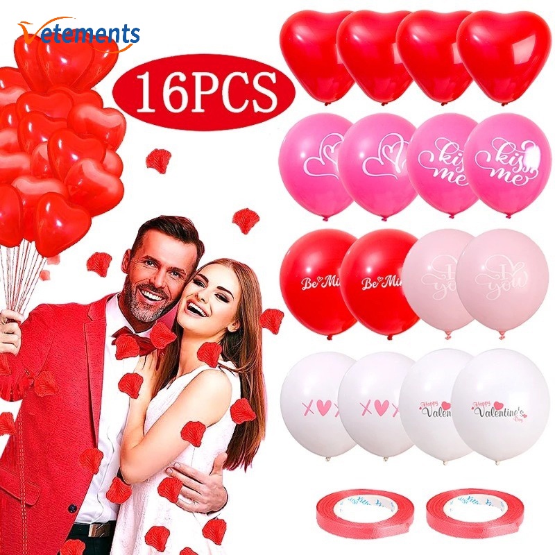 Valentine's Day Love Heart Latex Balloon Wedding Engagement Anniversary Party Decor Red Pink ...