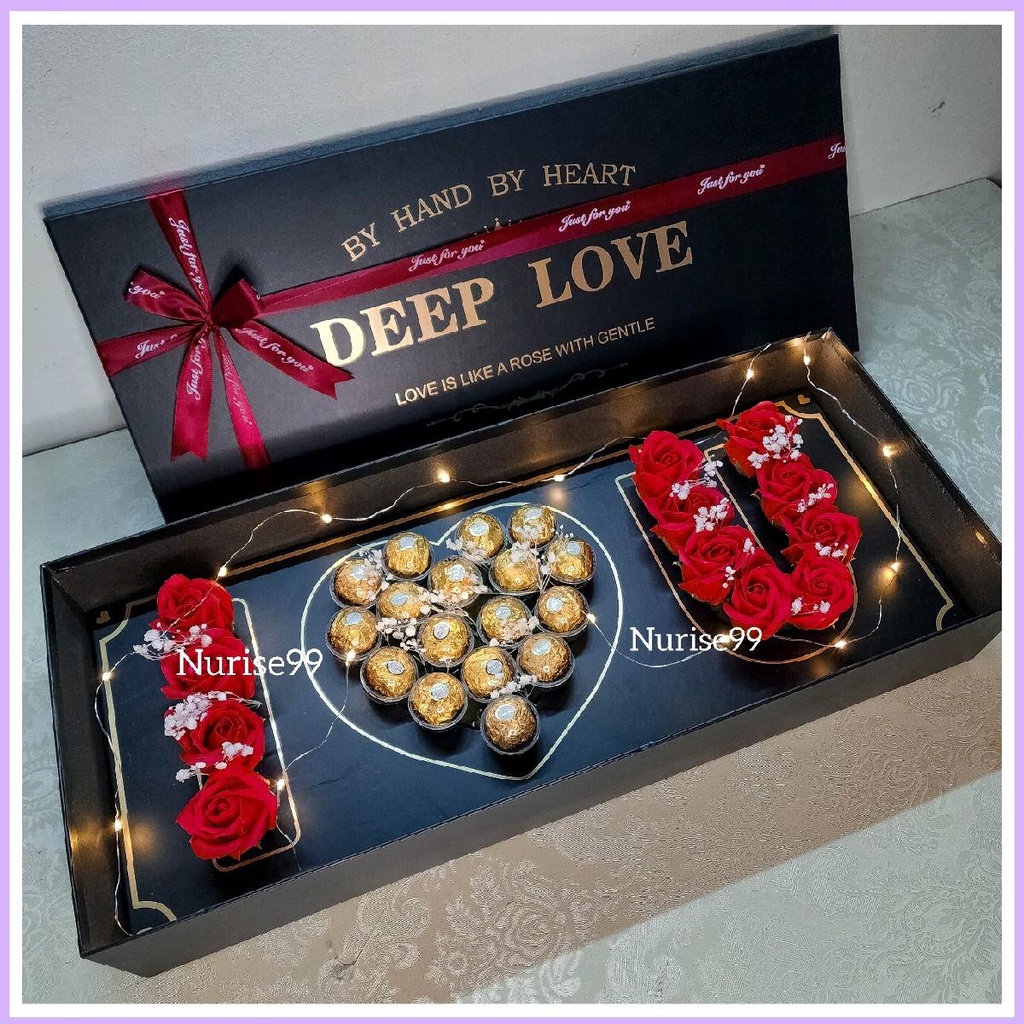 Gift box ferrero love surprise box flower love birthday gift | Shopee ...