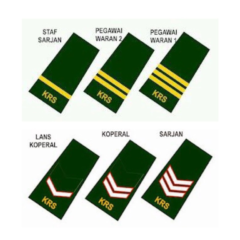 Pangkat epolet sulam KRS staf sarjan / pegawai waran 1 / pegawai waran ...