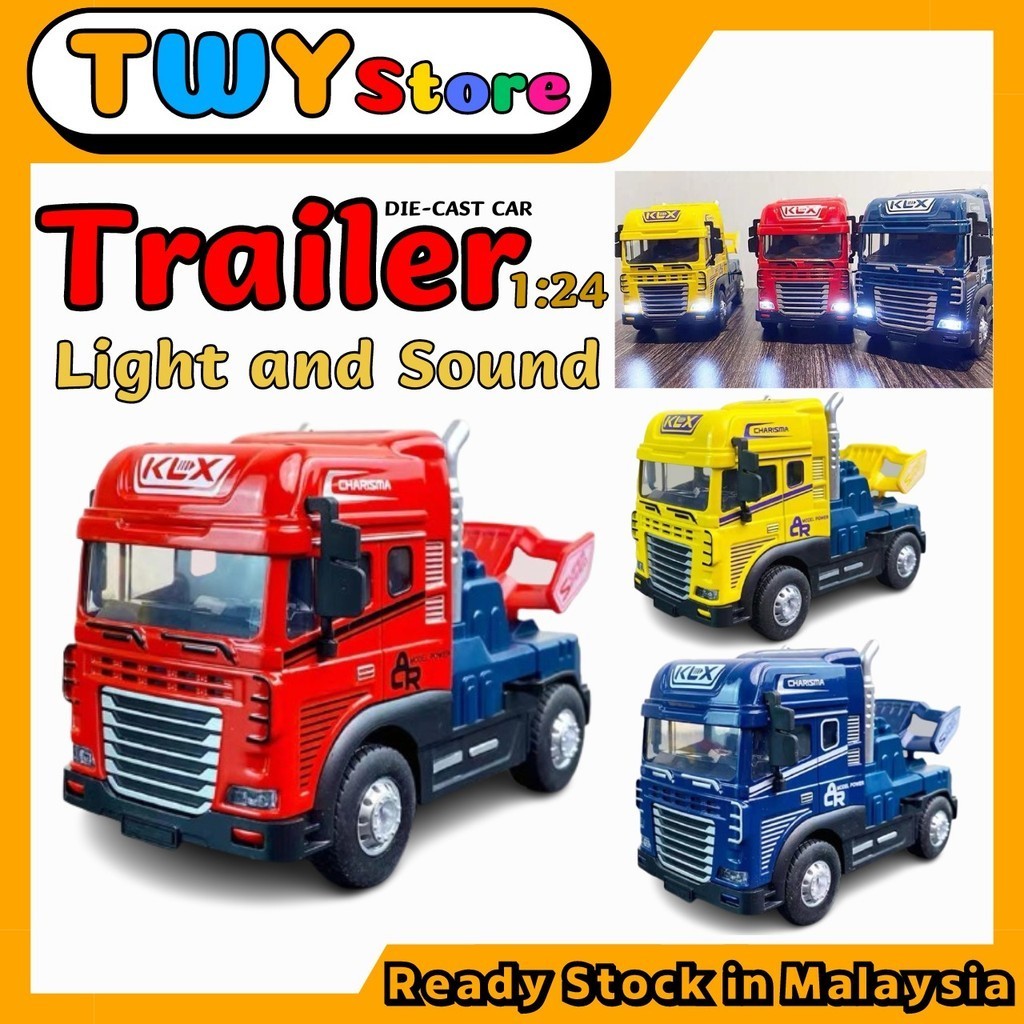 Ready Stock !!! 1:24 Alloy Trailers Truck King Die Cast Car Model Metal ...