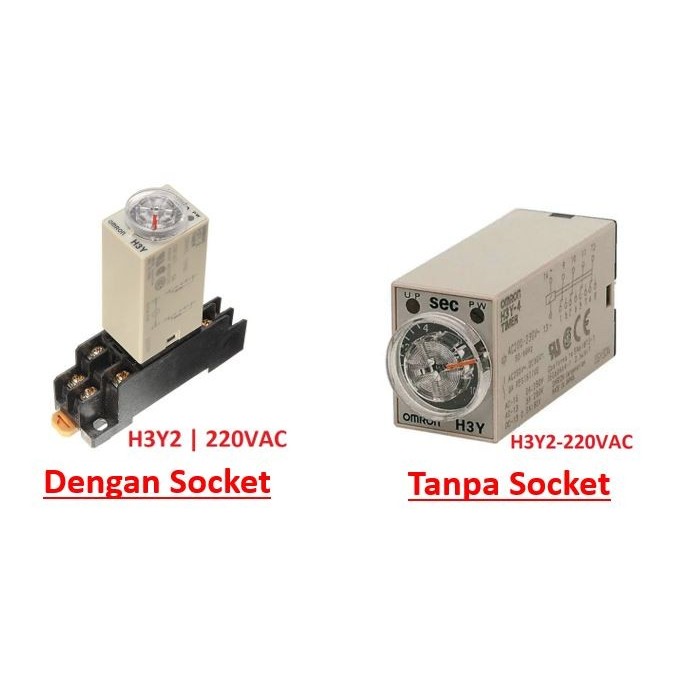 Timer H3Y-4 H3Y 4 220VAC 60s 1min Delay Timer Relay DPDT + Socket Base ...