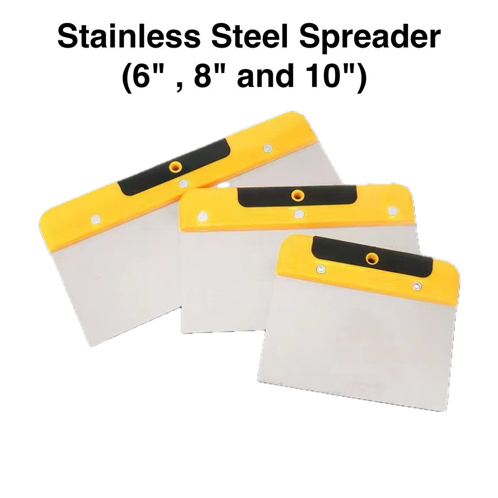 Stainless Steel Putty Spreader Flexible Putty Knife Scraper TPR Handle ...