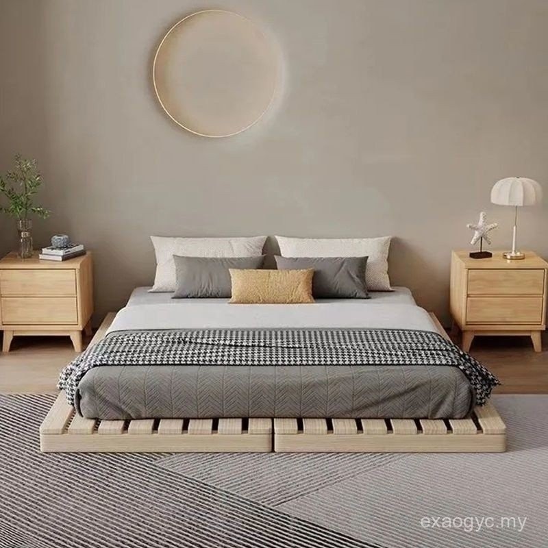 Katil Tatami Jepun Kayu Pejal Bilik Sewa Berdiri Lantai Rangka Katil ...