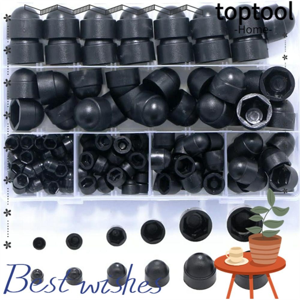 TOPTOOL 160Pcs Screw Caps, Black Plastic Bolt Covers, High Quality M4 ...