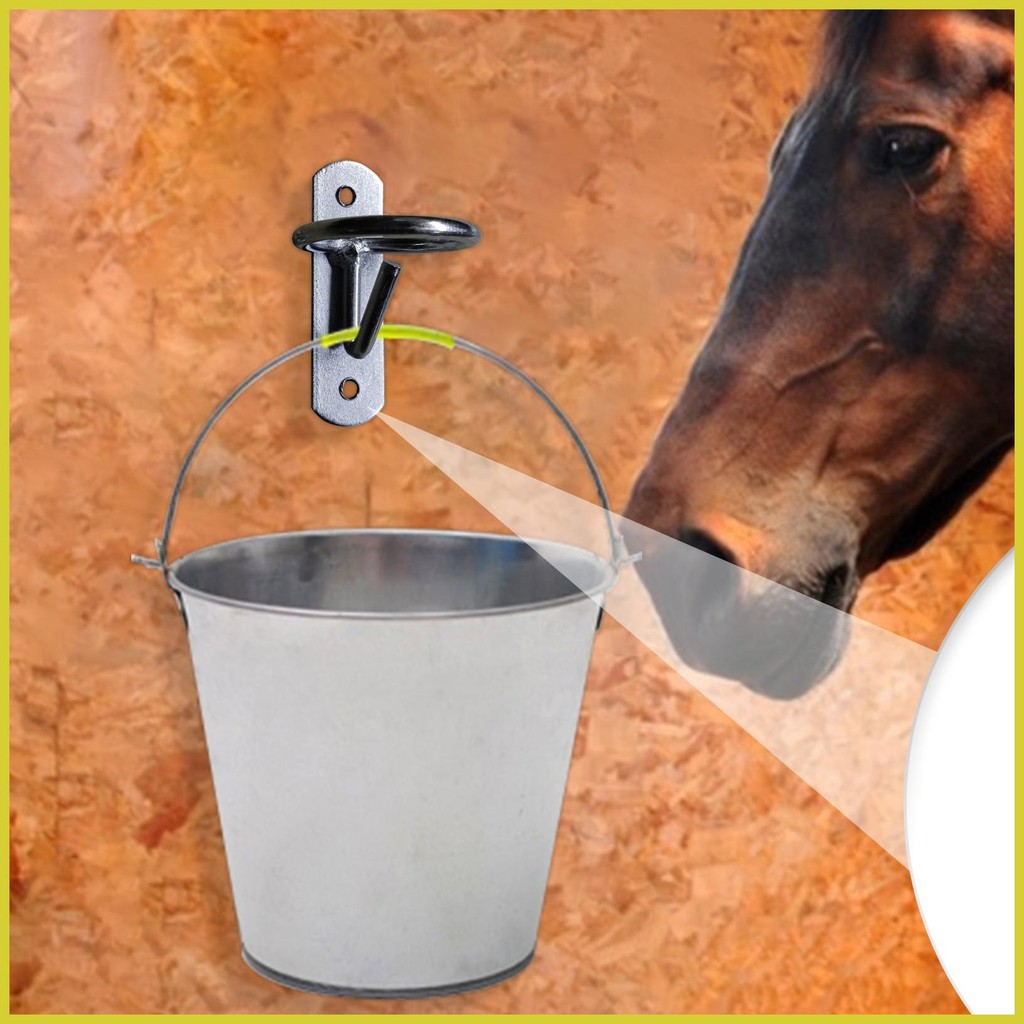 Horse Water Bucket Hanger Wall Mount Metal Equestrian Bucket Holder for ...