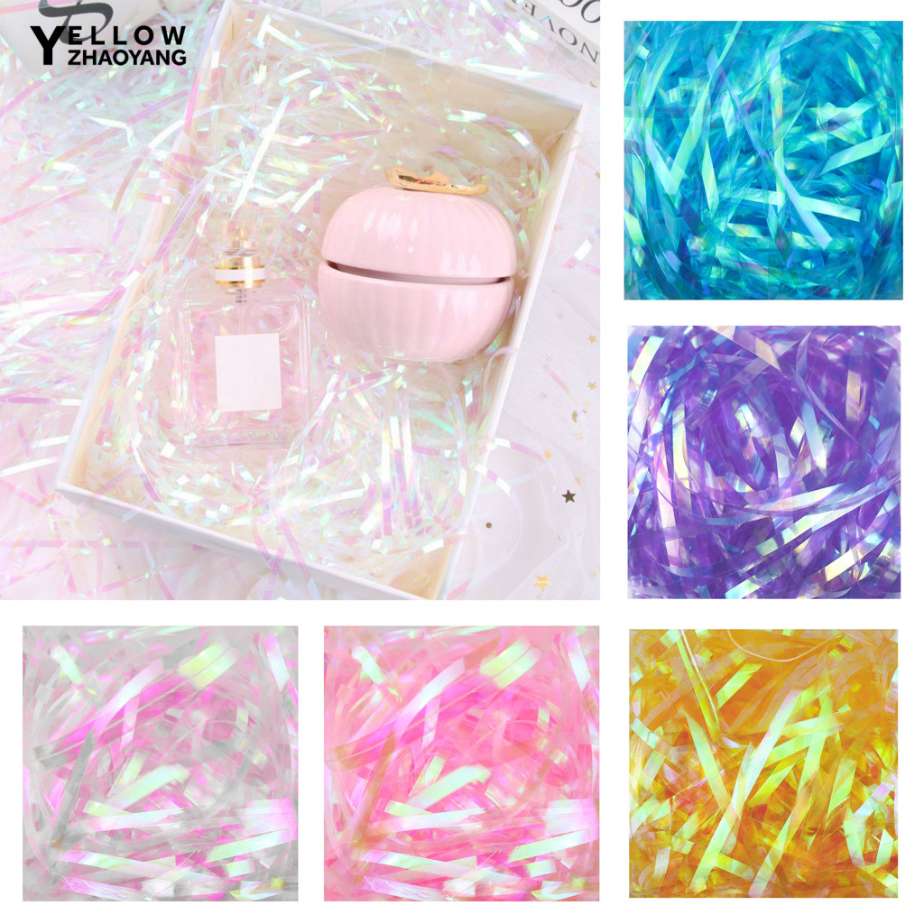 YEH- Festive Raffia Shredded Paper Gift Box Material Raffia Gift Box ...