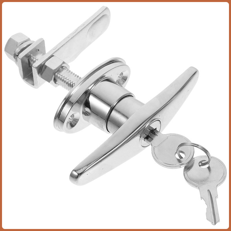 【Ready Stock】 T Shaped Handle Lock Set for Barn Doors with Keys Locking ...