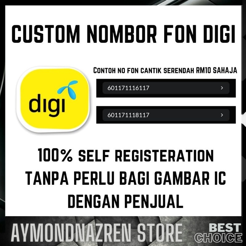 SIMKAD DIGI CUSTOM NOMBOR FON CANTIK DIGI NOMBOR TELEFON VIP PREMIUM | Shopee Malaysia