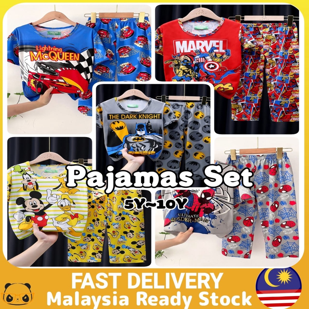 Children Pajamas Kids Sleepwear Set Cartoon Girl Boy Pajamas Short ...